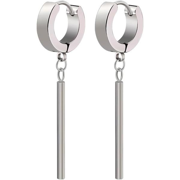 両耳用２つ入り スティック ピアス「サイズ」ピアス全長：約4.5cm / スティック部：約2.5cm / リング幅：約0.4cm「素材」ステンレス合金 / サビや汚れ強く耐久性。アレルギーが出にくいのも特徴です。＊全ての人にアレルギーが起こ...