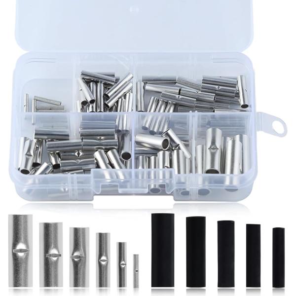 幅広いサイズ：この非絶縁バットコネクタアソートキットには、非絶縁バットコネクタx100個（AWG24-22x10個、AWG22-18x25個、AWG18-14x25個、AWG14-12x25個、AWG12-10x10個、AWG8x5個）、熱...