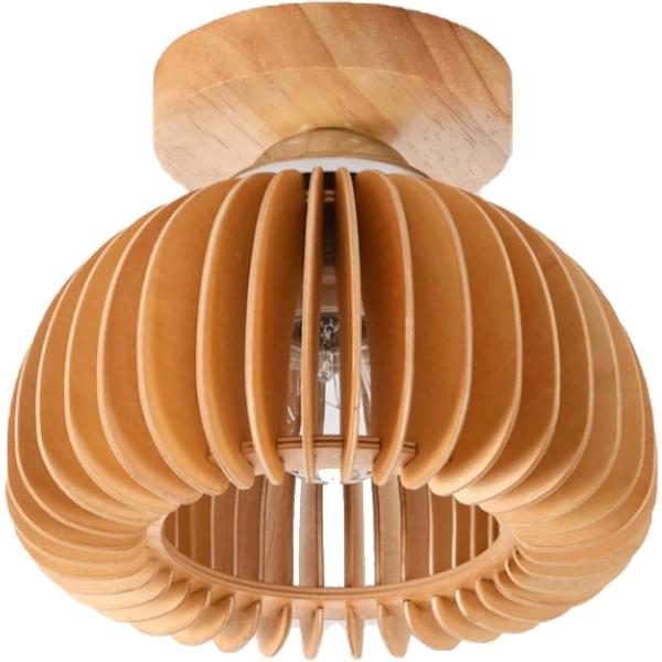 サイズ（単位cm）：直径18、材質：木 、光源タイプ：E26、 光源の数：1 （電球は別売り） ・白熱電球対応 ・電球型蛍光灯対応 ・LED電球対応。このライトは、和風のシンプルさとレトロなかぼちゃの造形が組み合わされたデザインで、穏やかで...