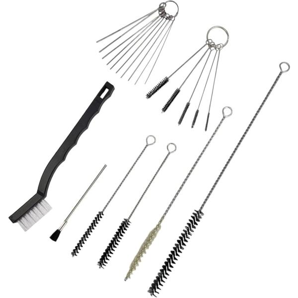 スプレーガン用のクリーニングセットです。本体やノズル、エアキャップ、エアラインなどのお掃除に。細かい部分の掃除・お手入れに必要なアイテムがセットになっているので便利。「セット内容 / ハンドブラシ：1本 / 仕上げブラシ：1本 / ツイスト...