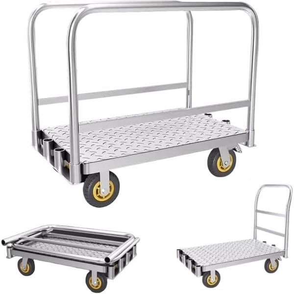 「商品仕様」［展開サイズ］：90x60x70CM ［耐荷重］ 1000kg（平均荷重） ［材質］ アームレスト：肉厚亜鉛メッキ角管、 荷台：コールドローリング鋼板、 キャスター：6インチスタッドレスタイヤ（静音設計）「2in1多機能」長尺物...