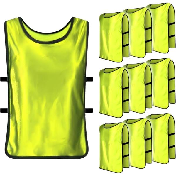 バリエーションコード : 2BJQ824UFH・明るいカラーの大人用ビブス10枚組です。私服の上からかぶるタイプで、着用もかんたんです。・専用のユニフォームほどコストがかからず、ちょっとしたイベントやスポーツのチーム分け、練習試合、などに大...