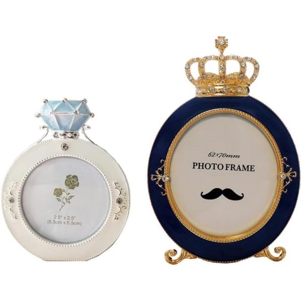 バリエーションコード : 2BJNTRD5IKリング型フォトフレーム推奨の写真サイズ：　円形：直径 6.5センチの円形　、楕円形：6.2x7センチ２つセット（ホワイトxネイビー）となります