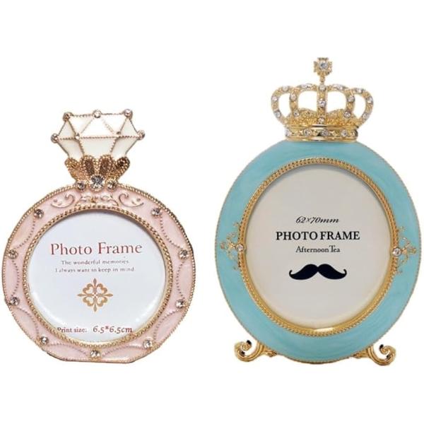 バリエーションコード : 2BJNTRD5IKリング型フォトフレーム 2つセット推奨の写真サイズ：　円形：直径 6.5センチの円形　、楕円形：6.2x7センチ２つセット（ピンクxブルー）となります