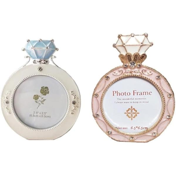 バリエーションコード : 2BJNTRD5IKリング型フォトフレーム推奨の写真サイズ：直径 6.5センチの円形２つセット（ホワイトxピンク）となります