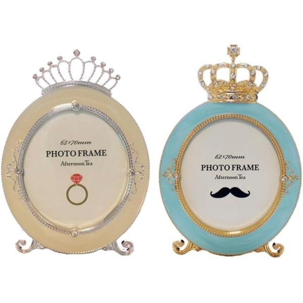 バリエーションコード : 2BJNTRD5IKリング型フォトフレーム推奨の写真サイズ：　楕円形：6.2x7センチ２つセット（シルバーxブルー）となります