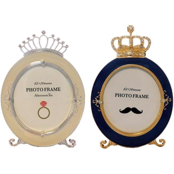 バリエーションコード : 2BJNTRD5IKリング型フォトフレーム推奨の写真サイズ：楕円形：6.2x7センチ２つセット（シルバーxネイビー）となります