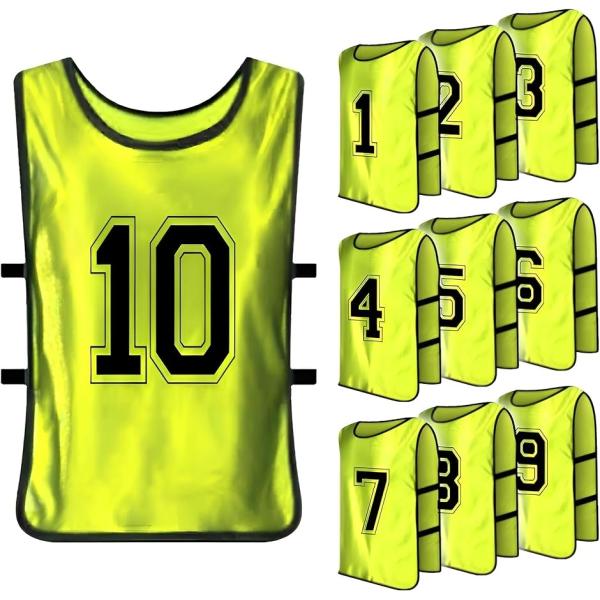 バリエーションコード : 2BJQTOL2J2・明るいカラーの番号入り大人用ビブス10枚組です。私服の上からかぶるタイプで、着用もかんたんです。・専用のユニフォームほどコストがかからず、ちょっとしたイベントやスポーツのチーム分け、練習試合、...
