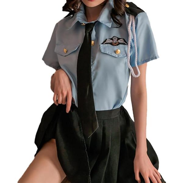 プリーツスカートがお洒落なポリス風セクシーコスチュームです。伸縮性のある素材を使用し、着心地の良い商品となっております。「各種イベントで大活躍」文化祭、学園祭、仮装パーティ、ハロウィーン、コスプレイベント、クリスマス 、ステージ衣装、自撮り...