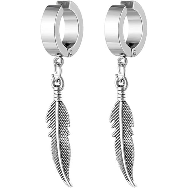 バリエーションコード : 2BJS49G3X5定番で人気の垂れ下がりフェザーのイヤーカフ「サイズ」着用時全長：約4.5cm / リング外径：約1.3cm / リング幅：約0.5cm「素材」ステンレス合金、メッキ加工（ブラック）「デザイン」垂...