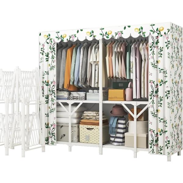 バリエーションコード : 2BJ8SWR3JJ「ワードローブ組み立て不要」 簡単な設計で、わずか数分でのセットアップ。ヘビーデューティースチールフレームと耐久性のあるオックスフォード布で作られたこのクローゼットは、スペースを省くための商品で...