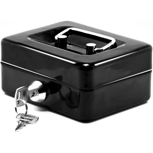 バリエーションコード : 2BJXQ3QHV9スチール製の手提げ型ミニ金庫です。取り外し可能なトレー付きで、小銭や小物の整理整頓に役立ちます。小銭の投入口がついているので、貯金箱や投票箱として使えます。取っ手付きで持ち運びにも便利です。鍵付...