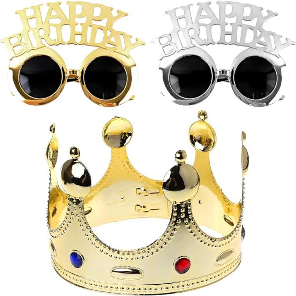 バリエーションコード : 2BJYNJUJ64バースデーメガネは、誕生日を盛り上げる面白グッズ。ハッピーで楽しいゴールドとシルバーのセットと、ゴールドとシルバーに主役用のクラウンを追加した3点セットの2種類。かけるだけで簡単、手軽にサプライ...