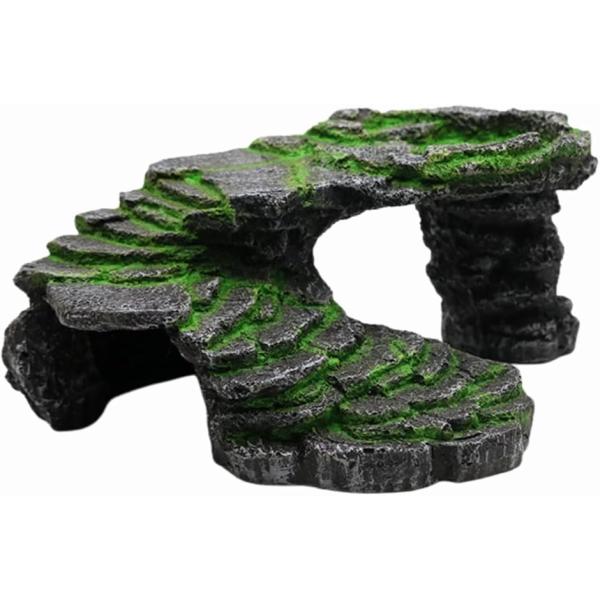 「快適な隠れ家空間」 広々サイズの爬虫類シェルターは洞窟・トンネル・階段・2階構造が一体になり、カメやトカゲ、カメレオン、レオパードゲッコーなどがゆったりくつろげる快適な隠れ家を提供。影になるスペースが自然な休息と体温調整をサポートし、スト...