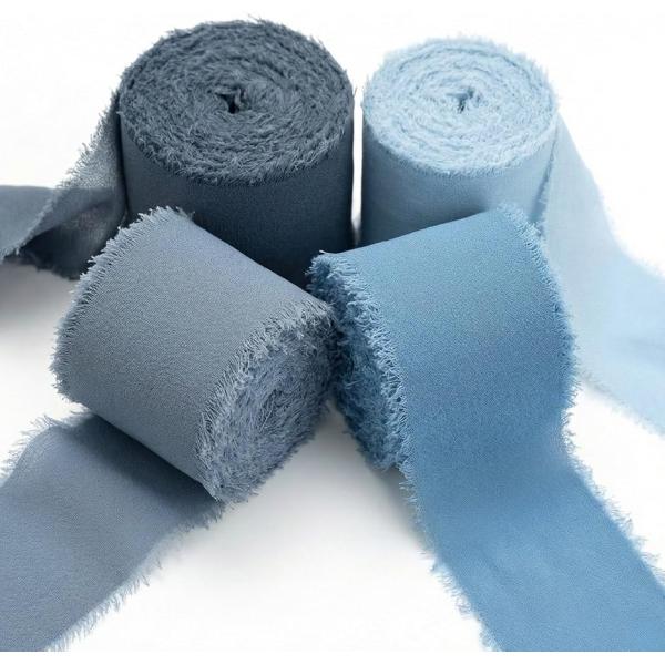 バリエーションコード : 2BR2S931N3「扱いやすいフレッジリボン4点セット」シフォン生地を使用したフリンジリボンのセットです。端がほつれたような切りっぱなし風のフリンジデザインと、コットンのように柔らかく優しい手触りが特徴で、ロール...