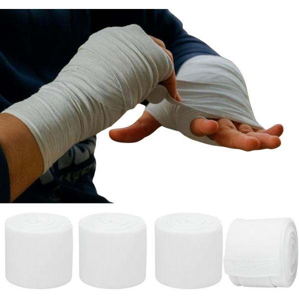 ・内容：白色ハンドラップ4個セット（左右2ペア）で洗濯用の予備も確保でき常に清潔な状態でトレーニング可能・サイズ：各5mのロングバンテージ仕様で手首・拳・指の間までしっかり固定しフィット感を長時間キープ・素材：伸縮性のあるコットン混紡生地を...