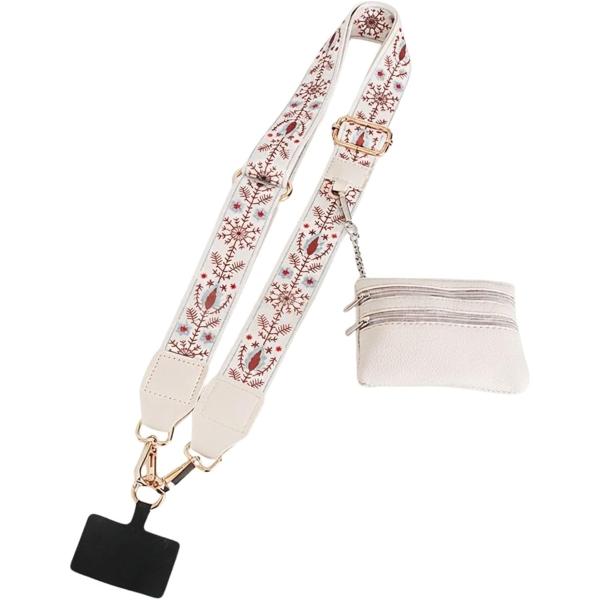 バリエーションコード : 2BR63HDNSU「デザイン・形状」 幅広タイプのショルダーストラップにウォレットを組み合わせた一体型のスマホストラップです。身につけた際に主張しすぎないデザインで、日常の服装に合わせやすく、スマートフォンと小物...