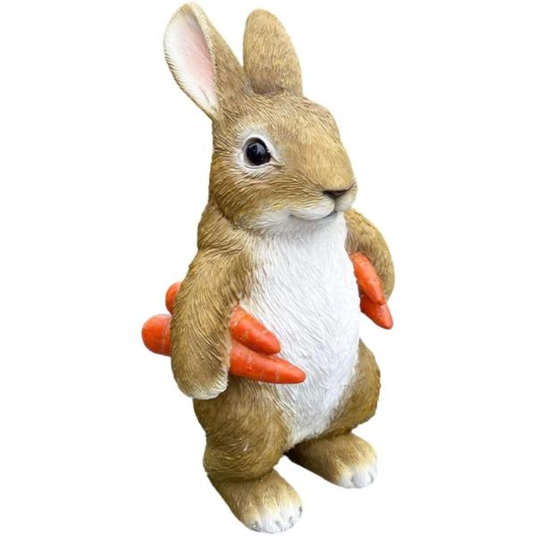 「庭をやさしく彩るうさぎのガーデン置物」庭まわりをあたたかい雰囲気で演出する、うさぎモチーフのガーデン置物です。両手でにんじんを抱えた愛らしいデザインが特徴で、花壇や植木の足元、芝生、家庭菜園の一角などに置くだけで、ガーデニング空間に自然な...