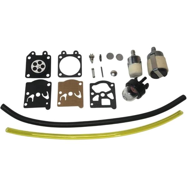 付属品 チェーンソー用 互換ダイアフラムセット 燃料ホース、燃料フィルター大、小、プライマリーポンプ ワルボロ用 WT 一部WA等などに適合こんな症状の時は交換をおすすめします ・エンジンのかかりが悪い・燃料を吸い上げない・とにかく調子が出...