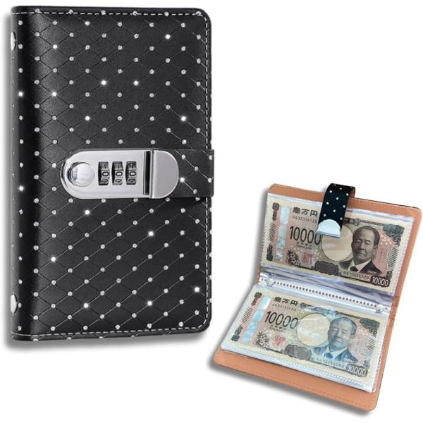 バリエーションコード : 2B9S4G46G4ラインストーン調の装飾を施したPUレザーで、上品さと可愛らしさを両立しています。お札を見やすく整理できるクリアポケット仕様で、貯金状況を把握しやすい設計です。鍵を持ち歩く必要がないダイヤル式ロッ...
