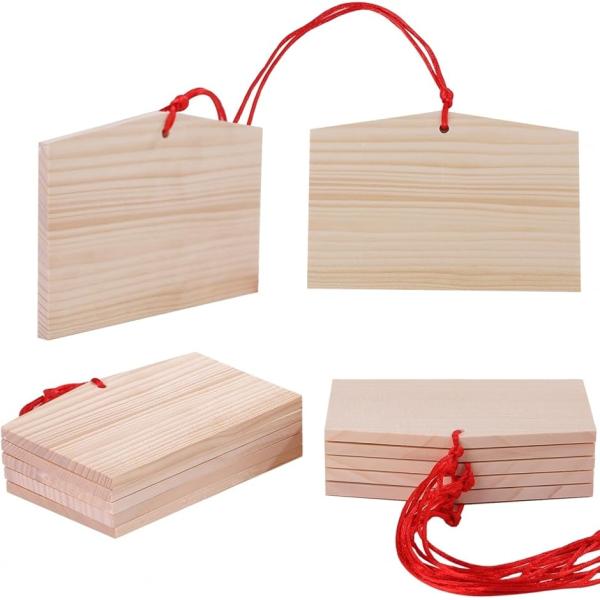 バリエーションコード : 2BR8RRQSHG無地で書きやすい木製絵馬：一般的な神社の多くで使用されているサイズの縦9cmx横12.5cmの横長サイズで、なめらかな木肌の無地タイプは願い事やメッセージが書き込みやすくご家族・友人同士、イベン...