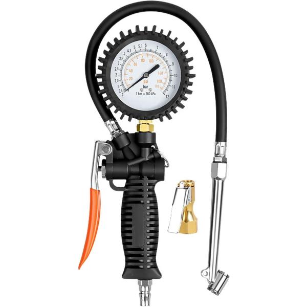 バリエーションコード : 2BR916OY0Sタイヤの空気圧を自宅で手軽に確認できるエアゲージです。軽量で扱いやすく、車やバイクの空気圧チェックに使いやすい仕様。日常点検や走行前の確認に役立ちます。エアチャックを差し込むだけで空気圧を測定で...