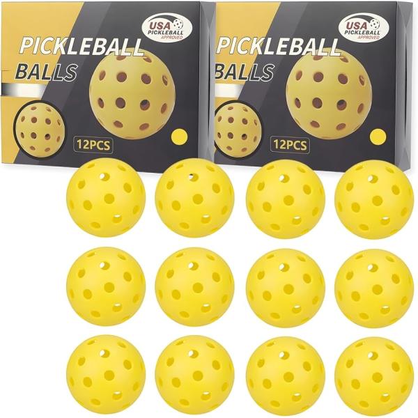 バリエーションコード : 2BRDWW555H「練習に適した40穴設計で安定した飛行性能」ピックルボール特有の空力特性を考慮した40穴設計を採用。ボール全体に均一に配置されたホールが空気抵抗を分散し、打球時のブレを抑えます。ラリー中の軌道が...