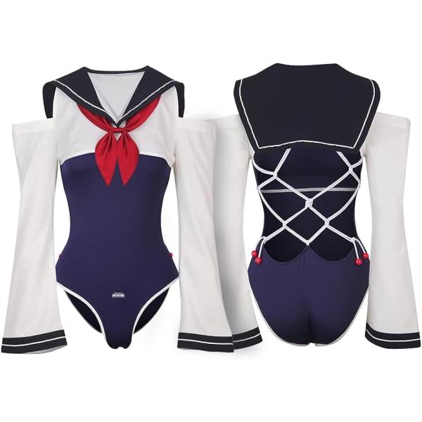 バリエーションコード : 2BUDFCC9TI「商品内容」セーラー風トップス、赤リボン、スクール水着「Sサイズ」身長155-165cm 、適合体重40-55kg、バスト/70cm、ウエスト/53cm、ヒップ/80cm「Mサイズ」身長160-...