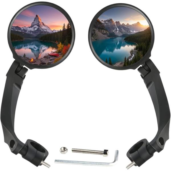 バリエーションコード : 2BRHCSF2JY「焦る社会に、広く見渡す自由を」 ドナリーの自転車用ミラーは、広角の凸面鏡を採用し、後方の視界をワイドに確保できるバックミラーです。ブレない防振構造としっかり固定できるクランプ設計により、ガタつ...