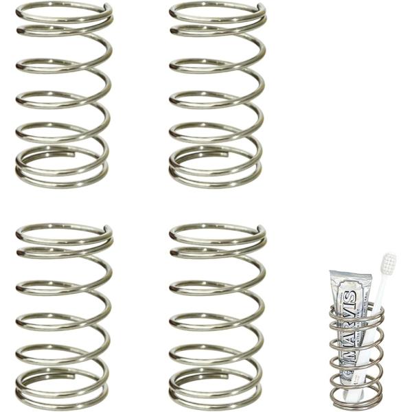 バリエーションコード : 2BRHDT49T6「商品説明」シンプルなスプリングデザインが目を惹く、多用途に使える収納スタンド4個セットです。メイクブラシ、歯ブラシ、ペン、チューブ類、カトラリーなど、さまざまな小物を立てて収納できるアイテム。...