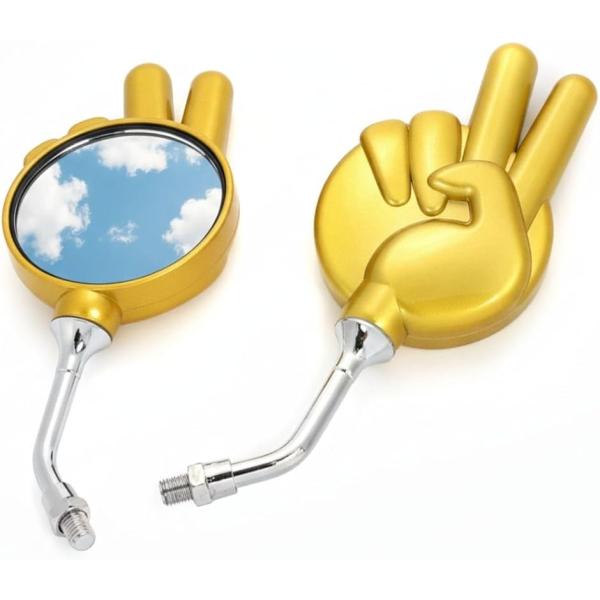 バリエーションコード : 2BRHTVKOPW「じゃんけんピースサイン型で注目度抜群」ユニークな「じゃんけんピースサイン」デザインのバイクミラー。遊び心あふれる手の形が、あなたの愛車を個性的に演出します。ツーリングや街乗りでも目を引くデザイ...