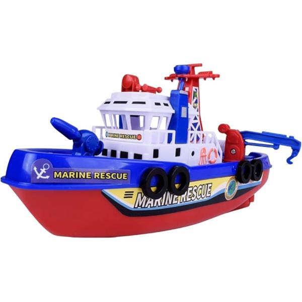 「消防艇おもちゃ」 電動で動く消防艇型のおもちゃです。水に浮かべて遊べる仕様で、お風呂遊びや夏の水遊びにぴったり。光と音の仕掛けが付いていて、お子様に大人気。消防車をモチーフにしたデザインで、見た目も分かりやすくて親しみやすい形。電動で自動...
