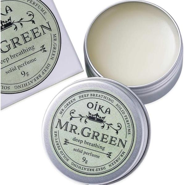 バリエーションコード : 2B22J5GIPV男性向け練香水「 MR.GREEN」 グリーンノートの爽やかな香り。空や風、透明感をイメージした香りです。 女性受けもよく、ビジネスシーンでも使える香りです。日本ブランド「oika」。さりげない...