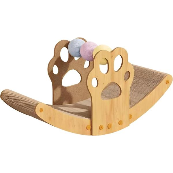 バリエーションコード : 2BRKQJLLWX「1台3役デザイン：爪とぎ・遊び・休息をひとつに」本製品は「爪とぎ・遊び・休息」の3つの機能を兼ね備えた多機能キャットベッドです。高密度段ボールによる爪とぎスペースに加え、船型の揺れるデザインで...