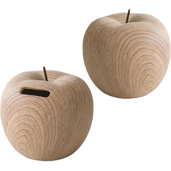 バリエーションコード : 2BRKVT1LDJ(1) 北欧風デザインで空間になじむ貯金箱 リンゴをモチーフにした、丸みのあるフォルムが印象的な北欧風セラミック貯金箱。木目調のマットな質感がやさしく、リビングや玄関、寝室など、どんな空間にも自...