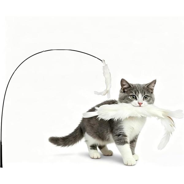 「ウサギ毛のおもちゃ｜猫の本能を刺激する自然の香り」本製品は天然ウサギ毛を使用し、ウサギ毛特有の自然な香りを保っています。猫は生まれつき獲物の匂いに敏感で、この天然の香りが猫の狩猟本能を喚起し、長時間興味を引き続けさせます。柔らかくふわふわ...