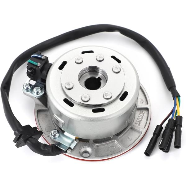 HONDA 用 横型エンジン対応 12V アウターローター 全波整流 ジェネレーターキット（社外品）です。モンキー・ゴリラ・DAX・カブ・シャリーなどの4mini系車両に対応し、 発電量の安定化とエンジンレスポンス向上を目的としたカスタムパ...