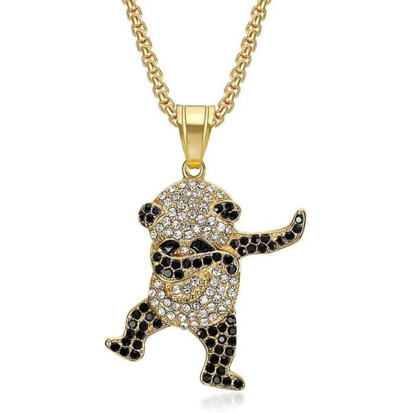 バリエーションコード : 2BRON9IQ98「ストリート映えするパンダネックレス」 米国西海岸風のヒップホップスタイルを取り入れた、ユニークなDAB（ダブ）ポーズのパンダネックレスです。「存在感、ラグジュアリーなジルコニア仕様」 全面に埋...