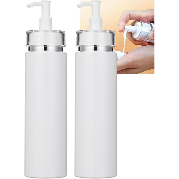 シャンプー用詰め替えボトル(200ml)2本セットです。軽量で持ち運びやすいサイズのため、旅行や出張、ジムなどの外出先でも便利にお使いいただけます。シンプルで清潔感のあるホワイトカラー。洗面所や浴室になじみやすいデザインで、安定感があり倒れ...