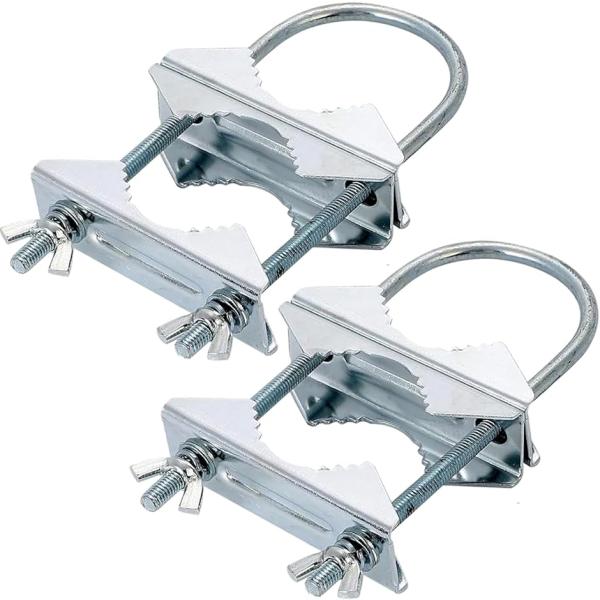 耐久性に優れた鉄製で、防錆コーティングが施されています。雨風や水周りでの使用にも適しており、長期間安定してご使用いただけます。屋外アンテナ設置に最適なアンテナマストクランプです。2本同時に固定できるダブルタイプを採用しており、太いポールや柱...