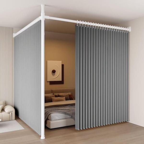 バリエーションコード : 2BR0UGFJFX「間仕切りや目隠しに」このつっぱり式 間仕切りカーテンロッドは多目的で、部屋、バスルーム、リビングエリアなど、さまざまな場所で使用できます。独立したスペースを作成するために、部屋の仕切りを簡単に...