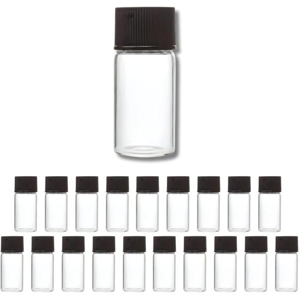 バリエーションコード : 2BRSX4WN01「耐熱性・透明性に優れたホウケイ酸ガラス製ミニボトル」ホウケイ酸ガラス（硬質・耐熱ガラス）を使用したガラス小瓶セットです。温度変化に強い素材で、アロマオイル、エッセンシャルオイル、香水、化粧水、...