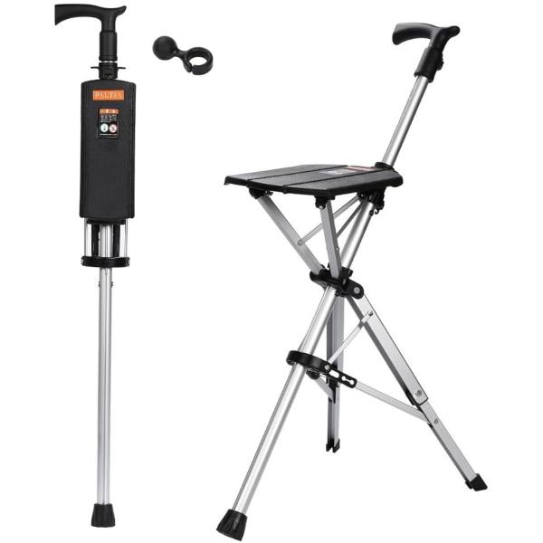 バリエーションコード : 2BRTIJFF4J「立っても座っても使えるステッキチェア」 ワンタッチで椅子に変形する三脚タイプのステッキチェア。散歩・旅行・行列・アウトドアなど外出先での休憩にぴったりな実用性の高い一本です。「軽量なのに耐荷重...