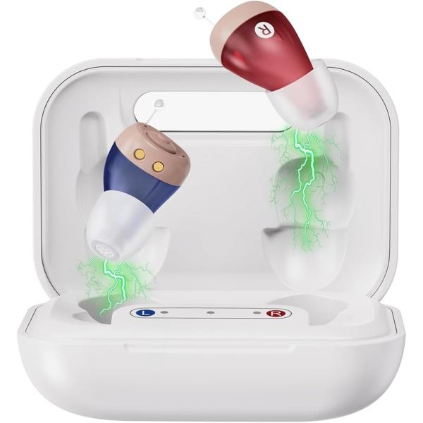 「装着していても気にならない極小サイズの耳穴式集音器」小さいサイズを特長とする耳穴式の集音器です。耳穴にしっかりとフィットするため、装着していてもほとんど目立ちません。重さは約2gの超軽量ボディで、長時間ご使用いただいても疲れにくい設計とな...