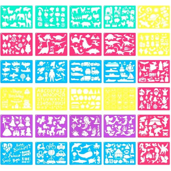 「30種類の豊富なデザイン」 動物、文字、数字、図形、季節モチーフなど幅広いデザインを収録。さまざまなテーマでお絵かきやクラフトが楽しめるため、毎回違う作品を作ることができます。子どもの想像力を刺激し、自由な表現を引き出すアートツールとして...