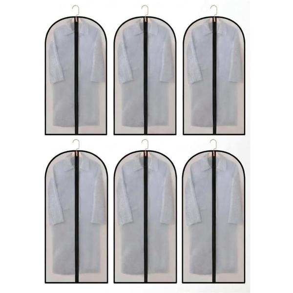 バリエーションコード : 2BRW0YP9WH「エコ素材採用」厚手PEVA素材を使用した洋服カバーは、防水・防塵・防虫に優れた高機能設計。通気性と柔軟性を兼ね備え、自然分解可能なエコ素材で環境にも配慮。「6枚セット」スーツ・ドレス・コート・...