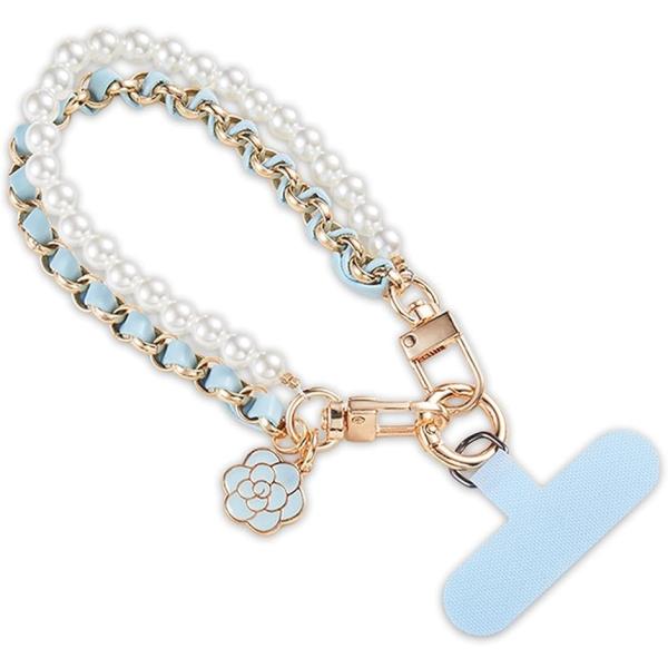 バリエーションコード : 2BRWWFIPNU「スマホハンドストラップ」カラー：ブラウン／長さ：約26cm＊ パールx合皮編み込みの2連デザイン 上品なパールチェーンと、柔らかな合皮編み込みチェーンを組み合わせた2連仕様。まるでアクセサリー...