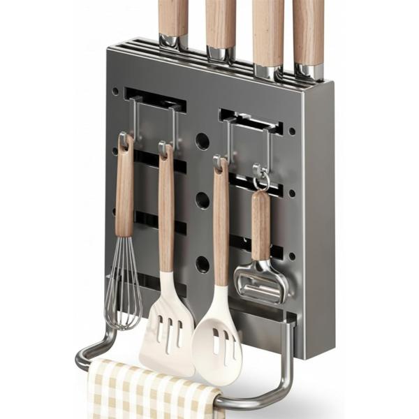 「高品質ABSで長く使える耐久性」高品質ABS素材を採用し、衛生的で錆びにくく、変形しにくい丈夫な構造が特徴です。毎日の調理で頻繁に使用しても劣化しにくく、長期間しっかり包丁を支える信頼性を実現しています。「分解して丸洗いでき常に清潔」本体...