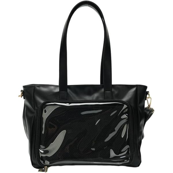 バリエーションコード : 2BRY4HX96V推し活動にお勧めしたい透明ビニールポケット付きのトートバッグです。外側のポケットには缶バッジ、小さいぬいぐるみ、ピンバッジ、キーホルダーやラバーストラップをなどを入れ、自分なりのオリジナル推しバ...