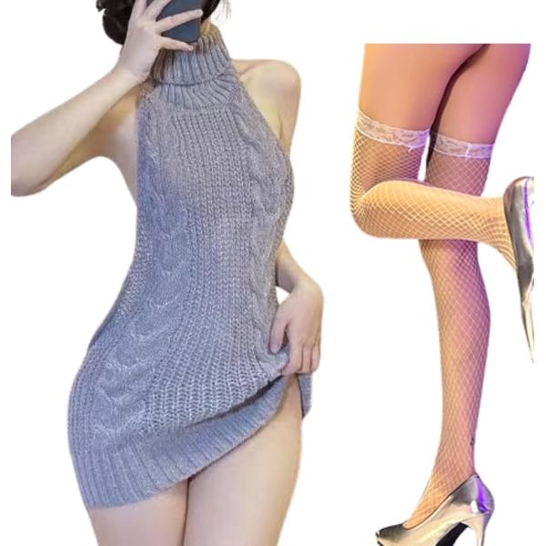 バリエーションコード : 2BRYDOJLC0ふわっと可愛いのに、ちょっぴり大胆。柔らか・肌触りの良い・伸縮ありのニット素材で、身体のラインを美しく魅せるニットワンピースです。フロントはふんわりと編み込まれたケーブルニット、背中は大きく開い...